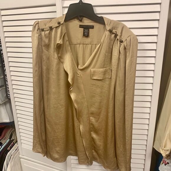 Apostrophe | Tops | Apostrophegoldblouse With Ruffledetailssizelarge ...
